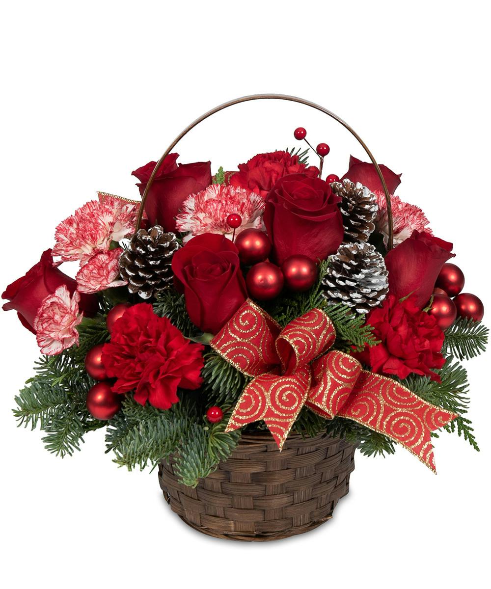 Best Wishes Christmas Flower Basket | Ital Florist Toronto, ON