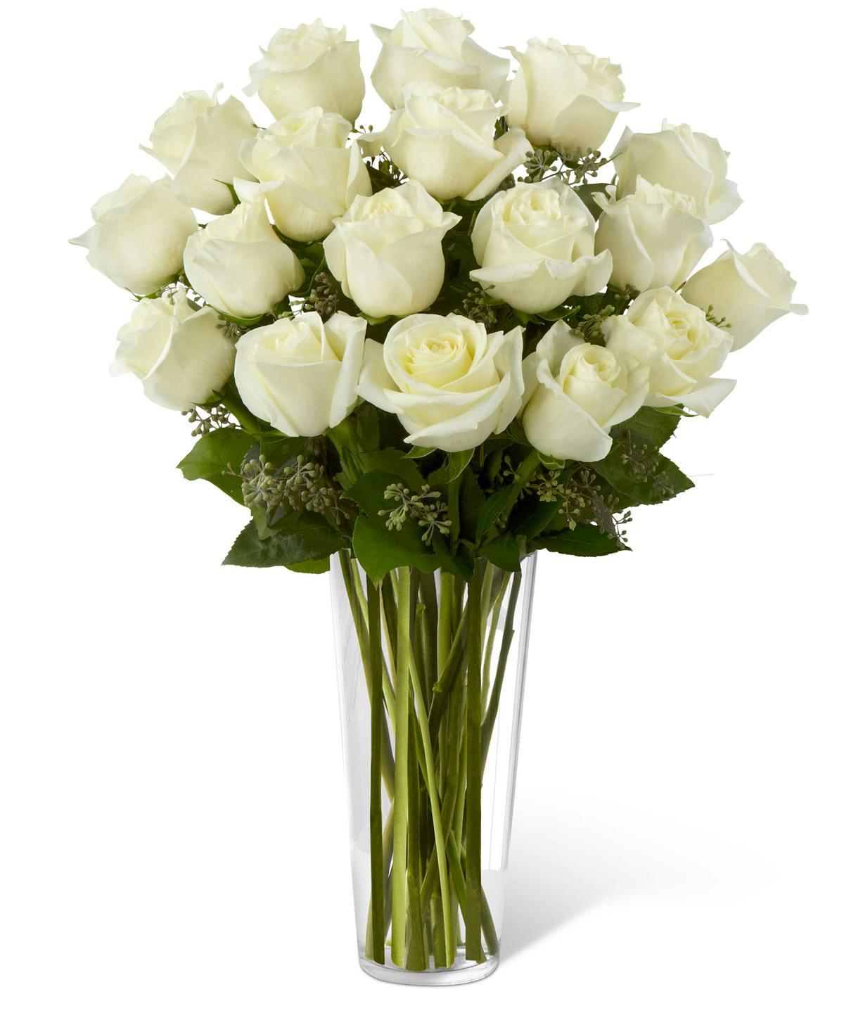White Roses in a Vase - Ital Florist Toronto Flowers